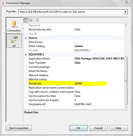 Network package size